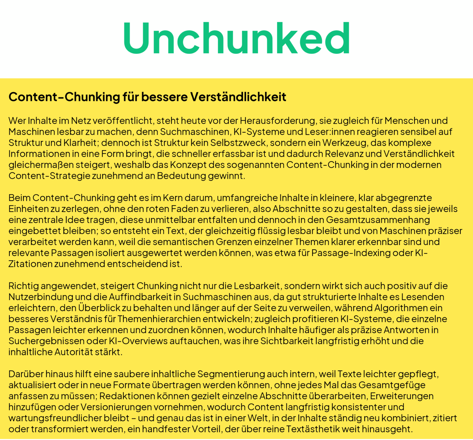 Chunking für GEO: KI-Suchmaschinen-Optimierung | Claneo